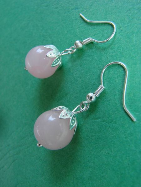 Rose Quartz, Earrings - Earrings