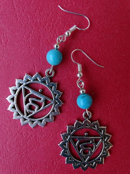 Tirkiz i Višudha čakra, minđuše - Minđuše